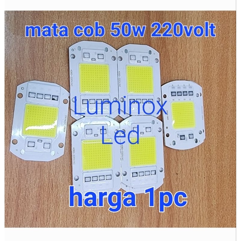 Jual mata led sorot cob 220volt 50watt 50w / mata chip led pju cobra 50 ...