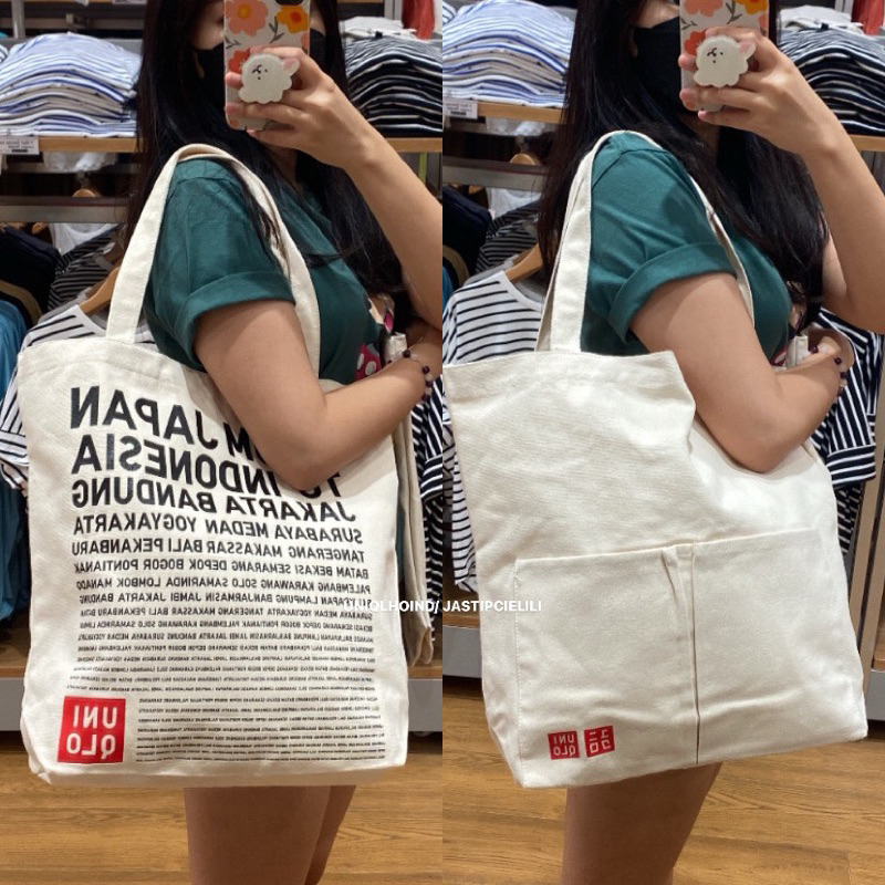 Jual UNIQLO ANNIVERSARY TOTE BAG CANVAS BAG ECO BAG TAS UNIQLO | Shopee ...