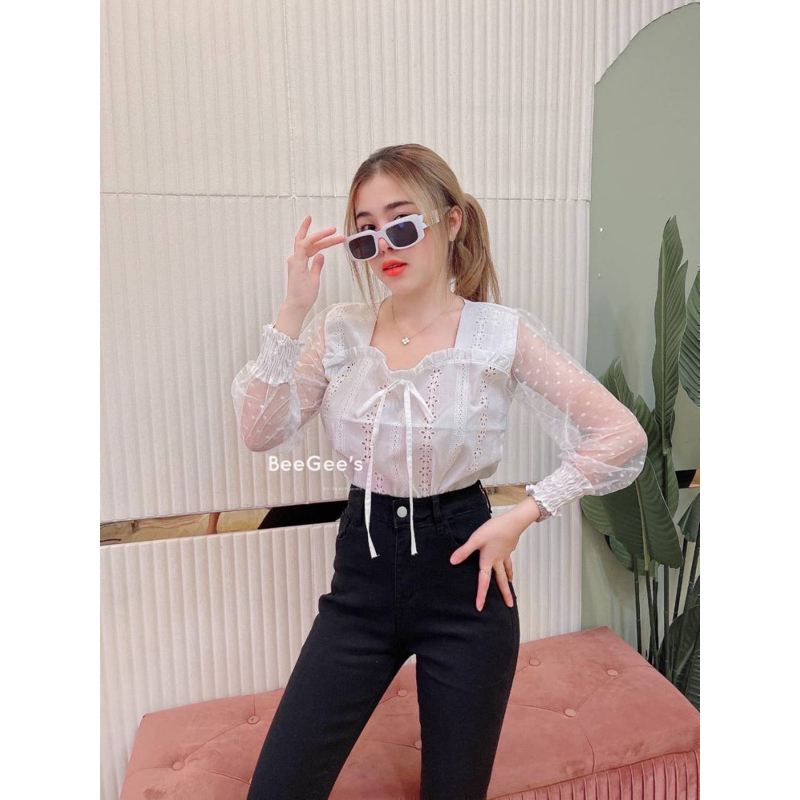 Jual top white korean bkk . atasan bkk top white serian,atasan off ...