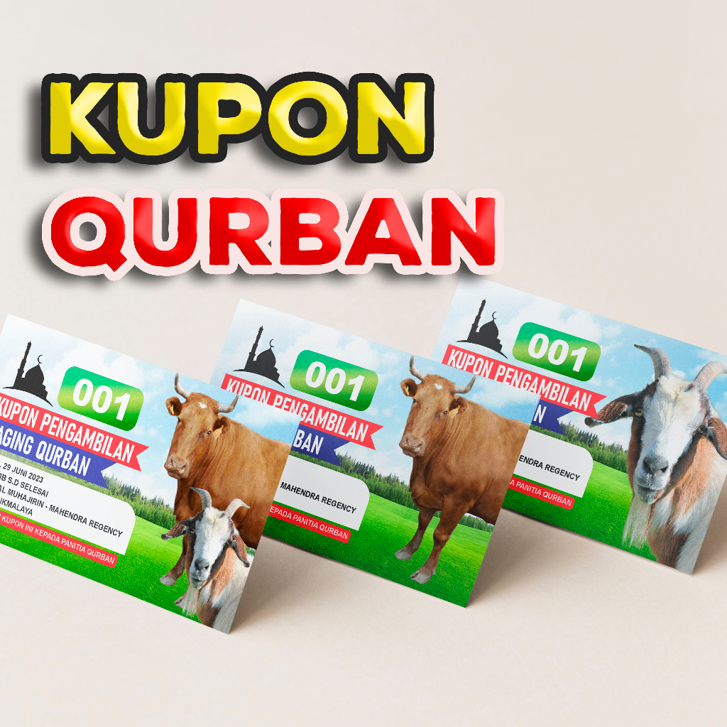 Jual Kupon Pengambilan Daging Qurban | Kupon Qurban 002 B | Shopee ...