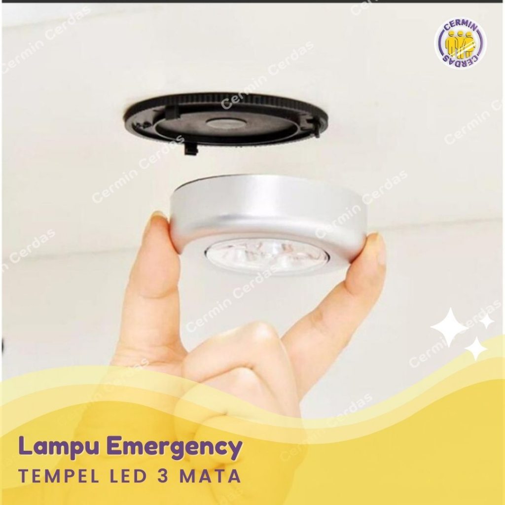 Jual Lampu Emergency Tempel Led 3 Mata Dinding Rak Lemari Serbaguna ...