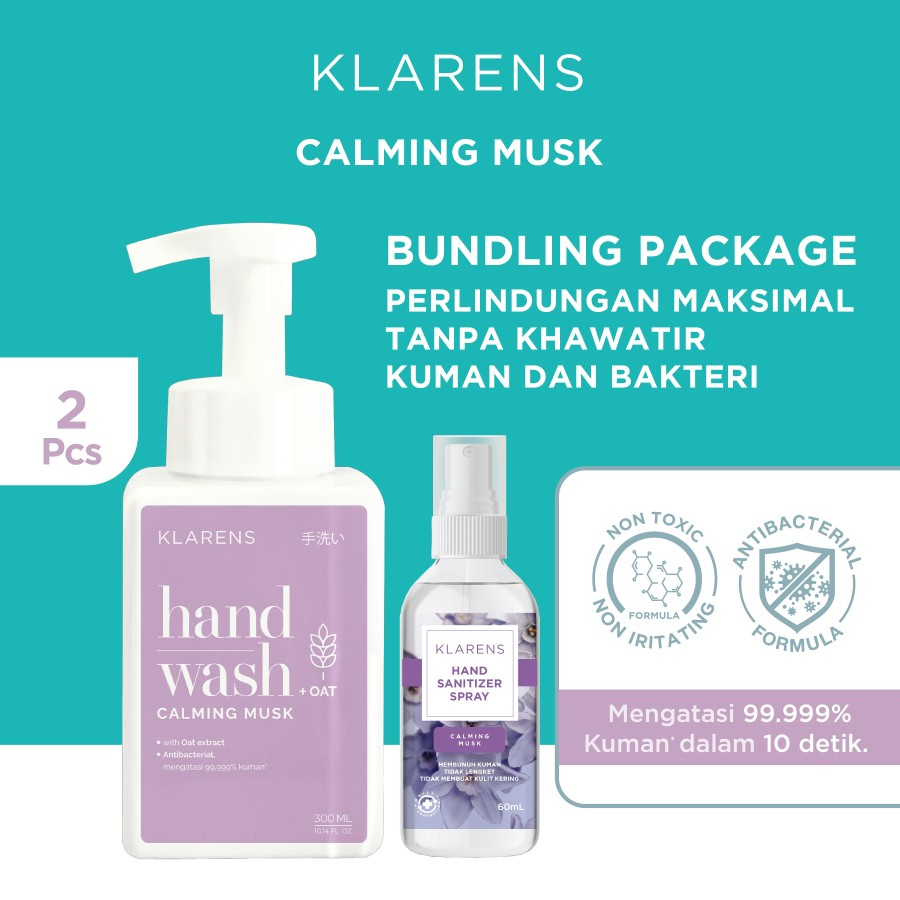 Jual Hand Wash Klarens Calming Musk 300ml + Klarens Calming Musk 60ml ...