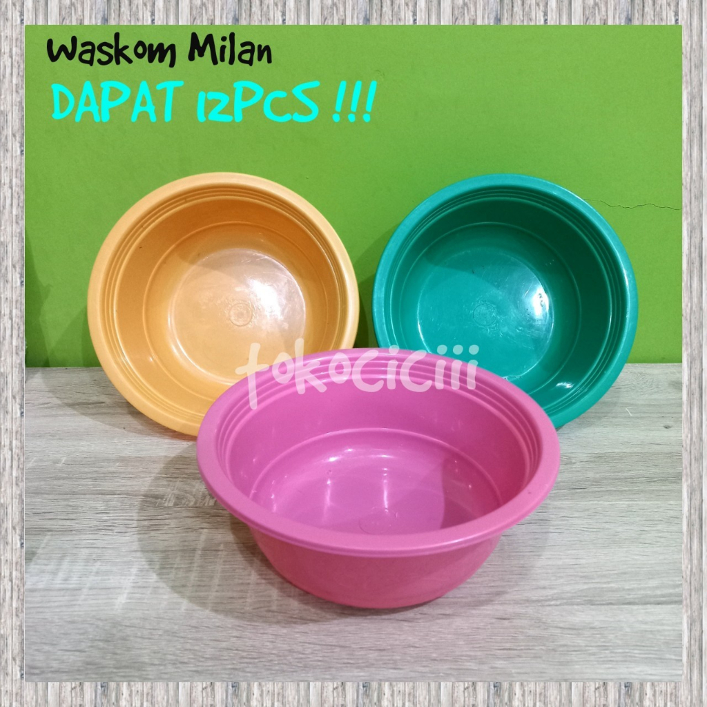Jual Isi 12 PCS!! Waskom Milan /Waskom Plastik/Waskom berkatan /Baskom ...