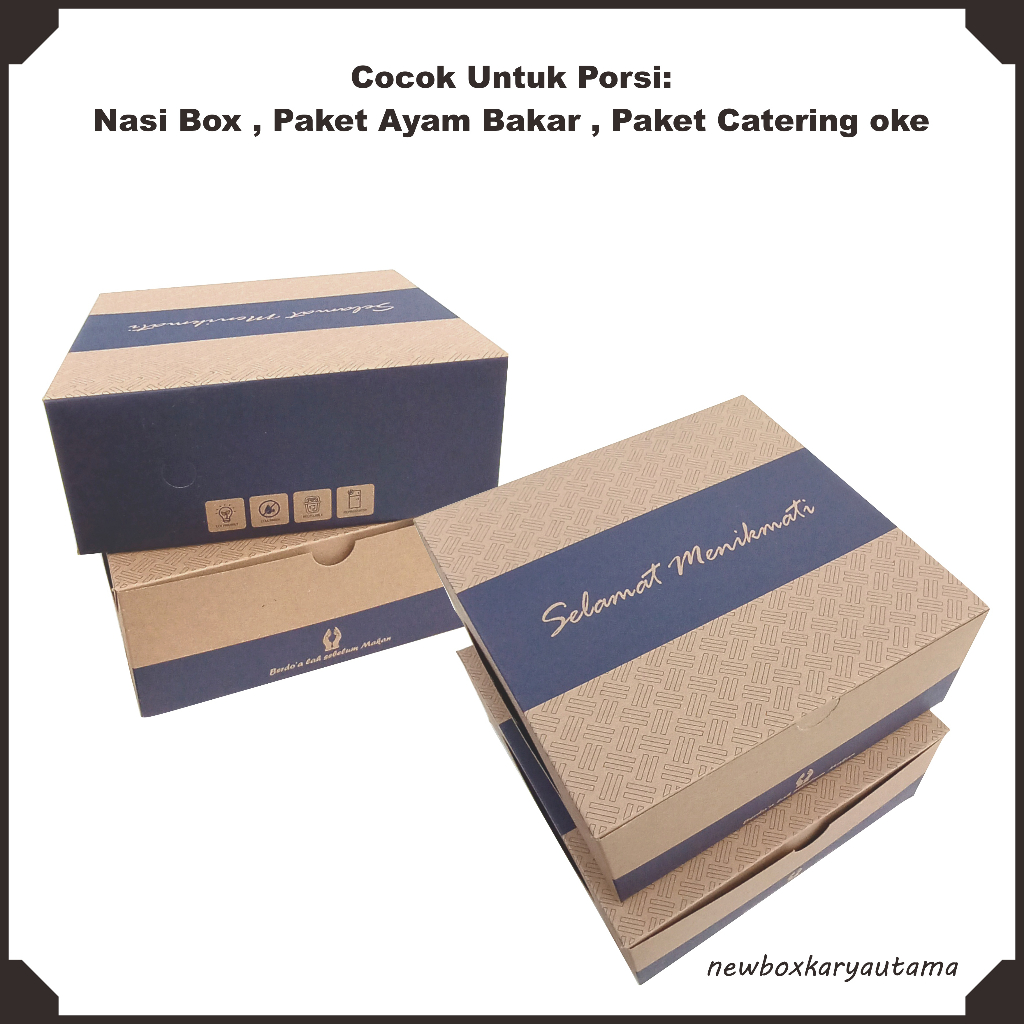 Jual Dus Nasi Catering 18/18 dan 20/20 cm Kraft Custom Nasi Box Nasi ...