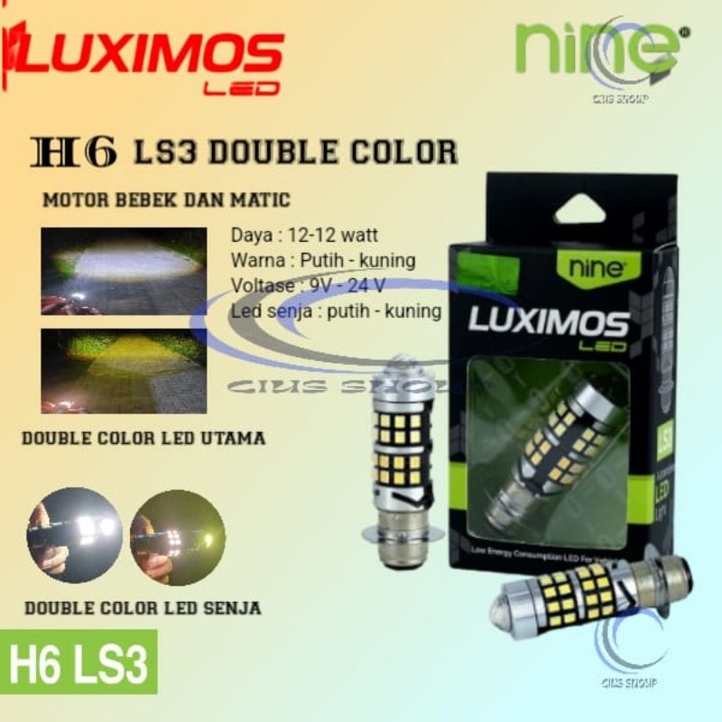 Jual LAMPU LED UTAMA MOTOR H6 LS3 LASER HI LOW DOUBLE LED SENJA DAN DOUBLE WARNA PUTIH KUNING ...