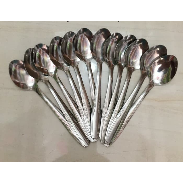 Jual (12 pcs) Sendok Makan Kecil / Sendok Teh / Kopi Stainless Pendek ...