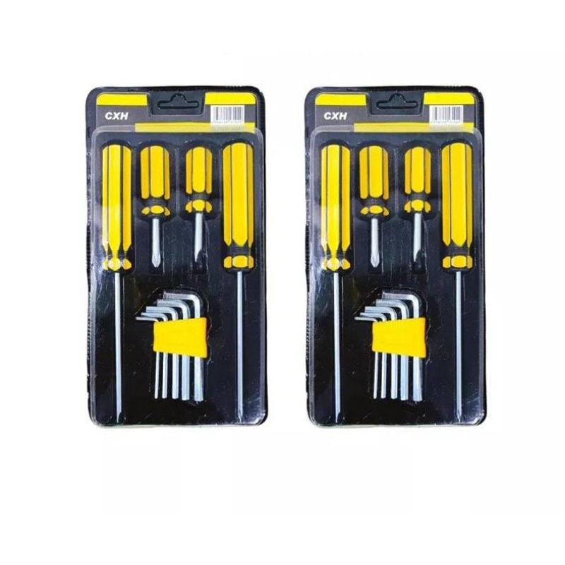 Jual Set Obeng + Kunci L / Paket Obeng Set Kunci L Tools isi 9 pcs ...