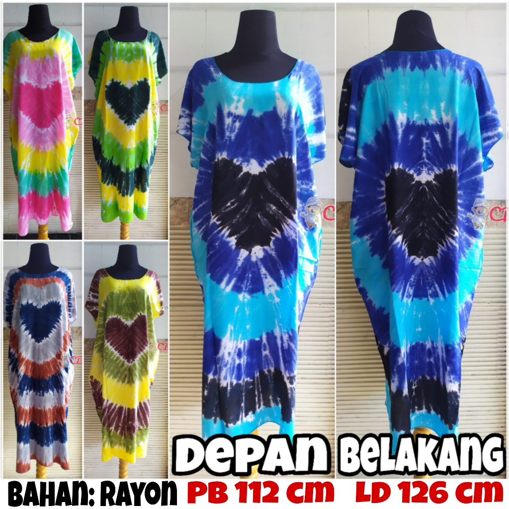 Jual DASTER JUMBO LOVE PELANGI RAYON PREMIUM BALI & DASTER MIDI LOVE ...