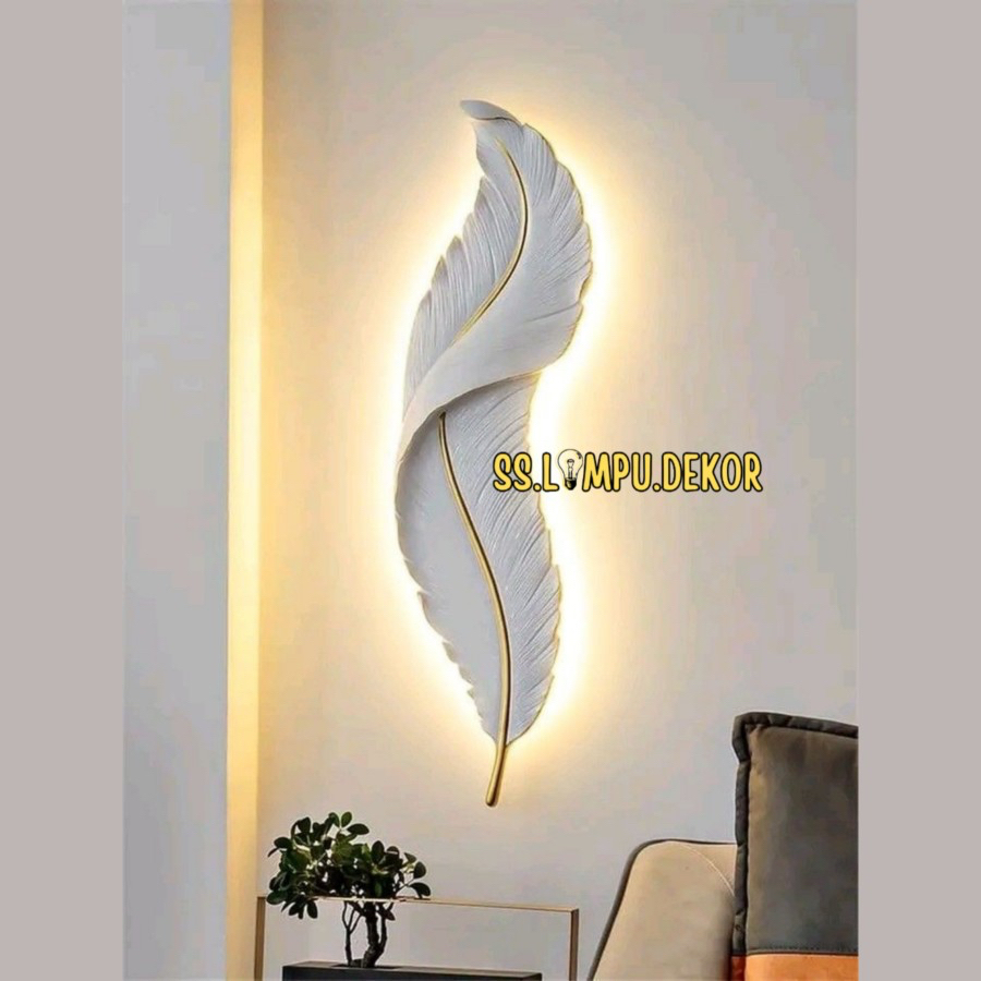 Jual [PREMIUM] LAMPU DINDING BULU DAUN MODERN MINIMALIS MEWAH LED 3 ...
