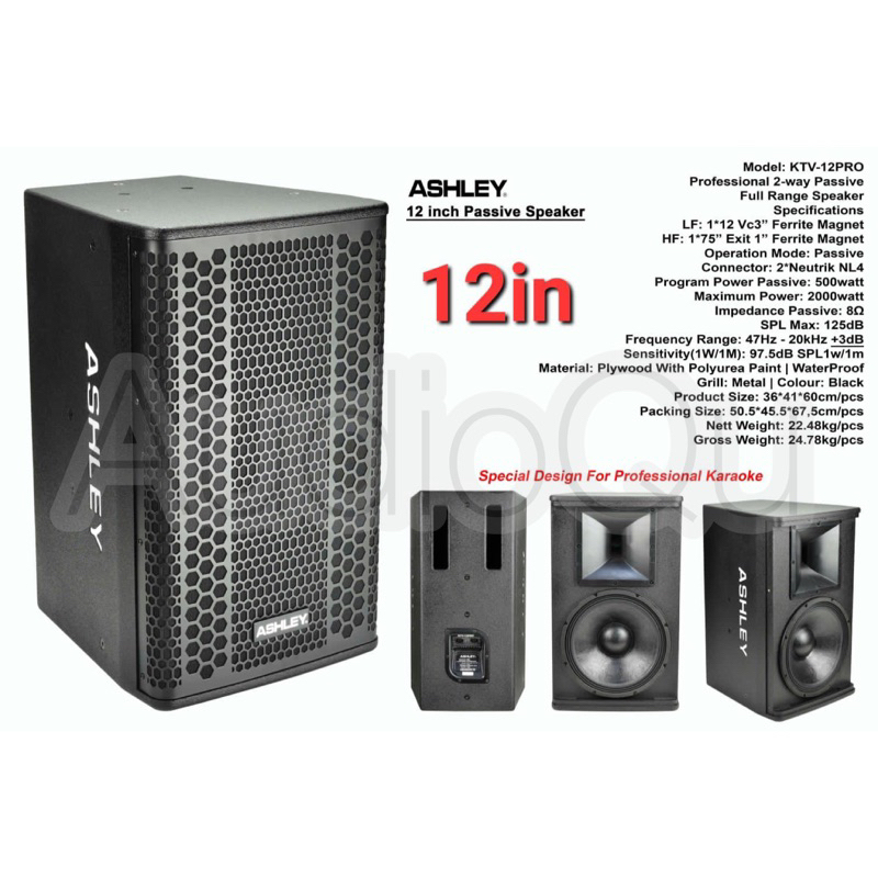 Jual Speaker pasif ASHLEY KTV-12PRO 12 inch Original ASHLEY KTV 12 PRO ...