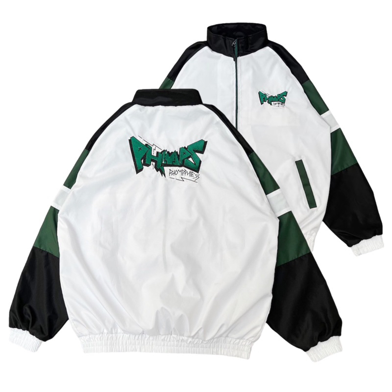 Jual PHOMPPHIESS Jacket Sport Putih strip Botol Jaket Retro Pria Wanita ...