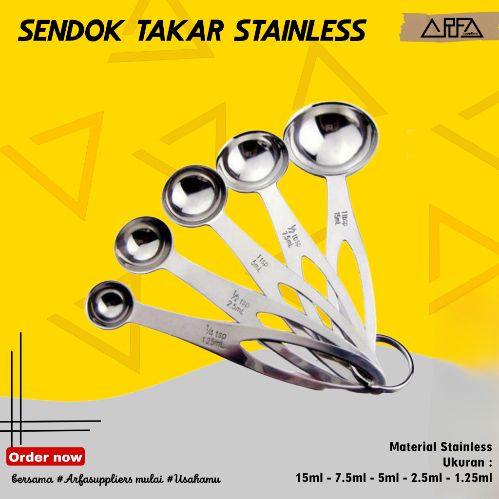Jual Sendok takar stainless set 5 ukuran | Shopee Indonesia