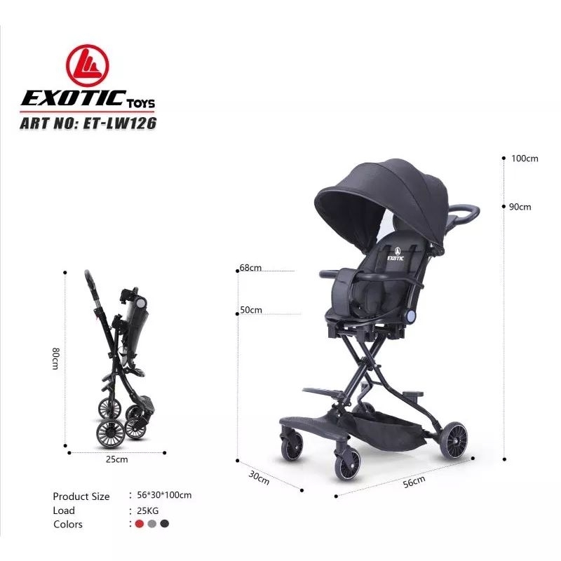 Jual Magic Stroller Exotic LW-126 bisa rebah, kanopi, bisa bolak balik ...
