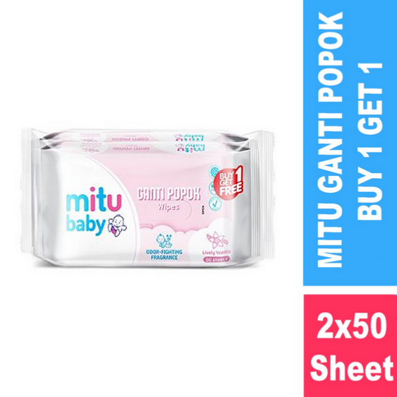 Jual MITU TISU BASAH Mitu BUY 1GET 1!! BABY WIPES GANTI POPOK 50'S ...