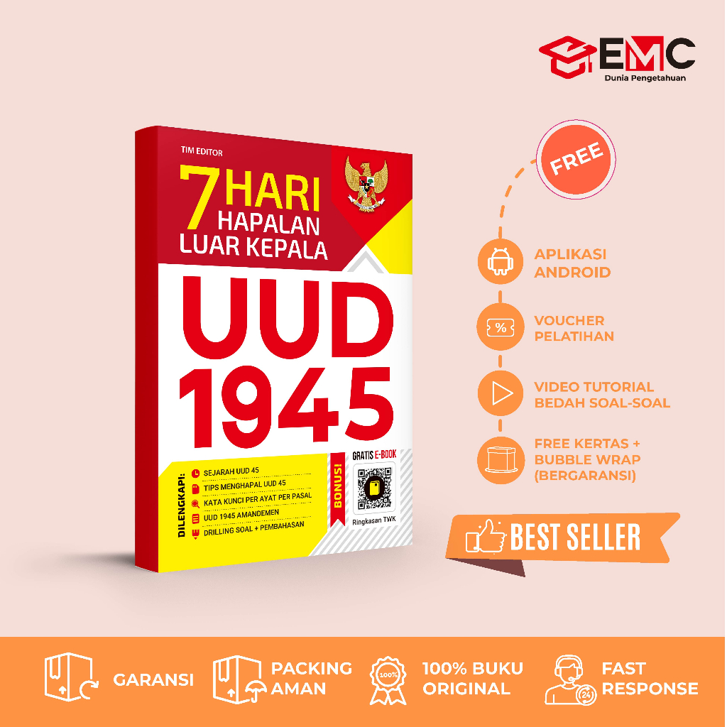 Jual Buku UUD 1945 Untuk kedinasan dan CPNS 7 Hari Hapalan Luar Kepala ...