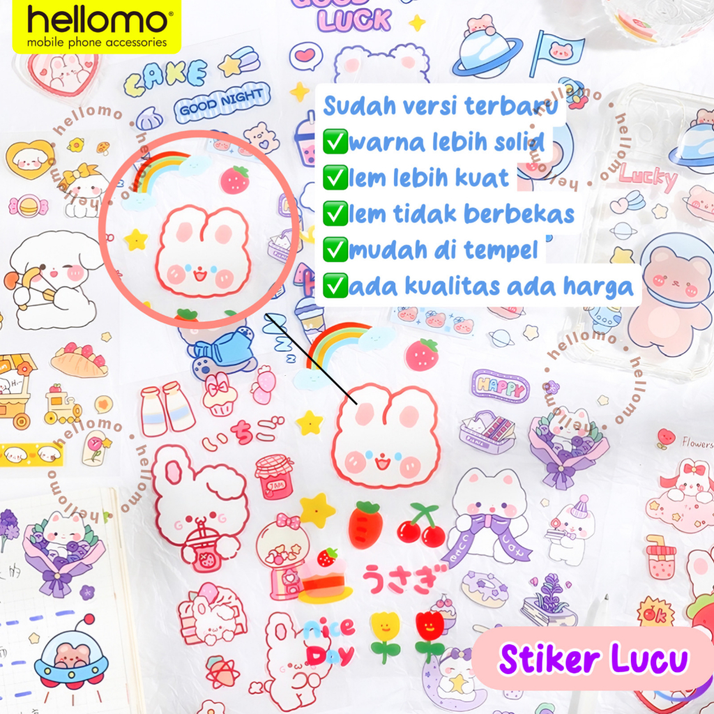 Jual Sticker Dekorasi Beruang Bear Sticker Transparan Besar Stiker Momo ...