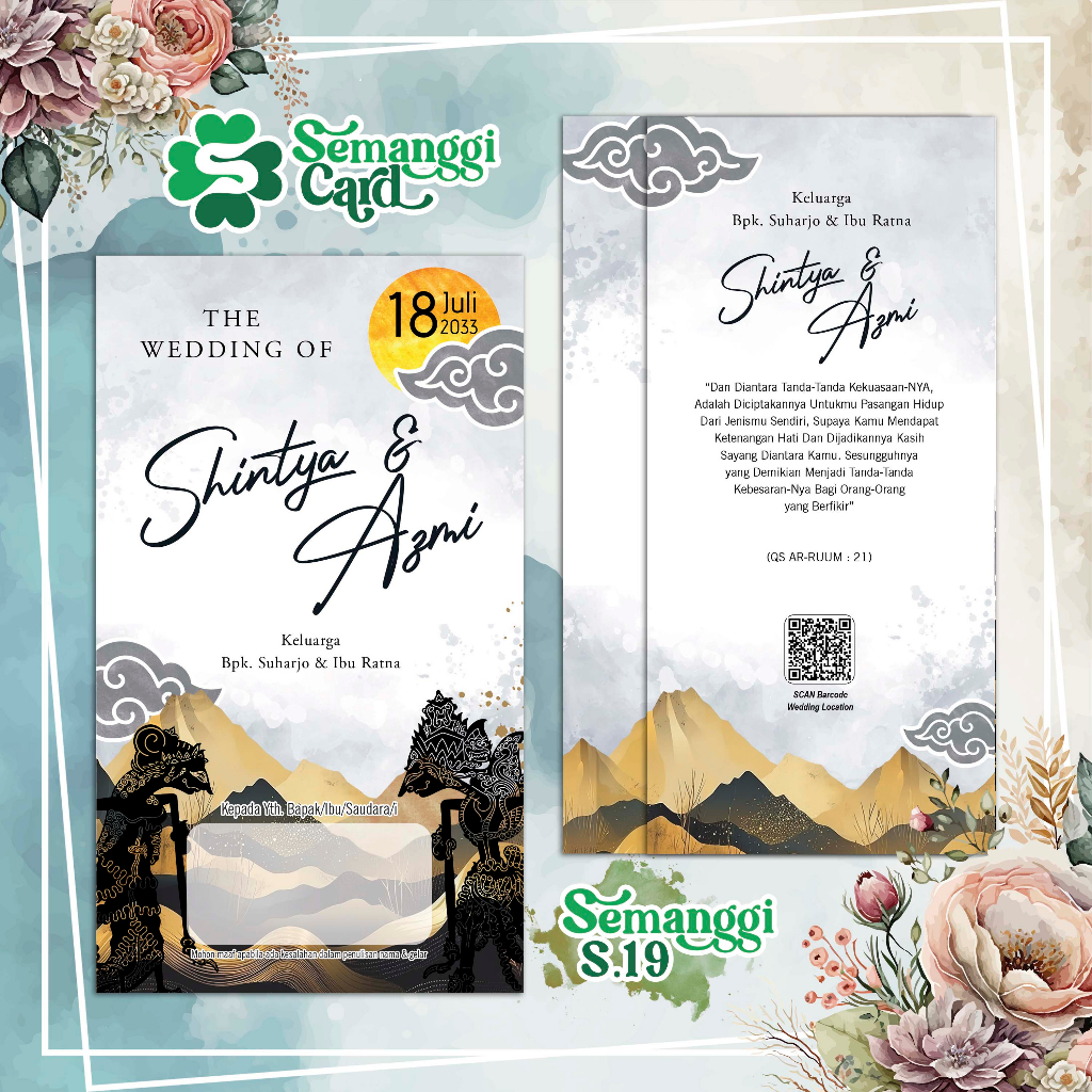 Jual Blangko Undangan Semanggi 19 | Blangko Undangan nikah pernikahan ...
