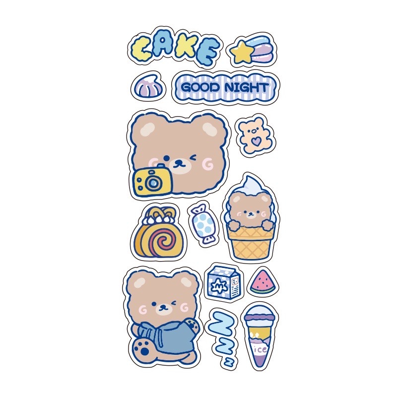 Jual Sticker Dekorasi Beruang Bear Sticker Transparan Besar Stiker Momo ...