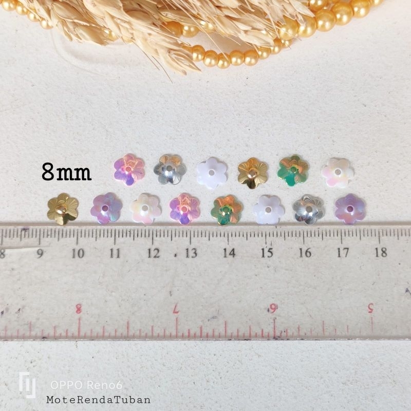 Jual Aneka payet piring bunga 8mm | Shopee Indonesia