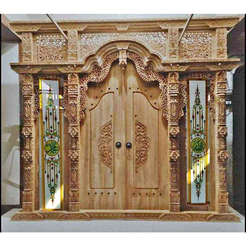 Jual pintu gebyok ukir jepara jendela motif kaca ukir model kaligrafi ...