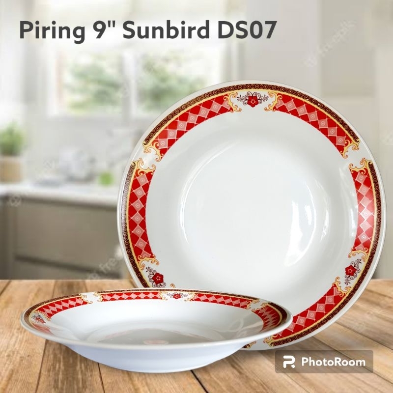 Jual PIRING MAKAN KERAMIK PUTIH 9 INCH LISTMAS / KEMBANG SUNBIRD ...