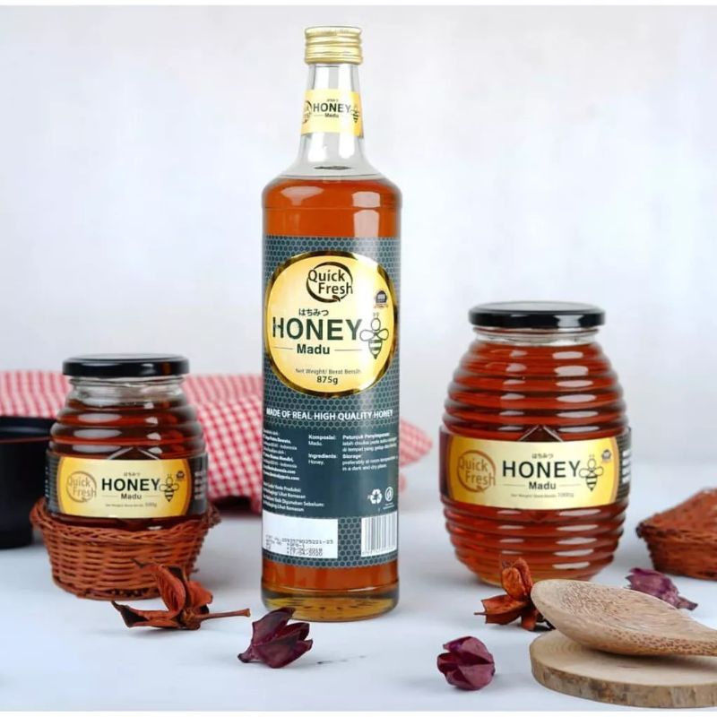 Jual Madu Murni Asli Quick Fresh Honey 500 gr (Jar Kaca) | Shopee Indonesia