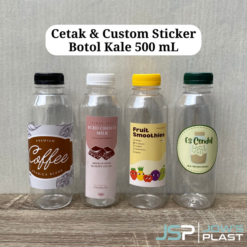 Jual Stiker Botol Kale 500 ml | Stiker Label Cetak Print | Sticker Botol Logo Custom | Shopee ...