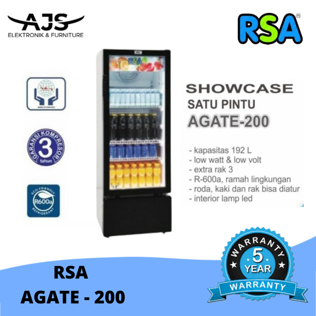 Jual RSA Showcase Display Cooler AGATE-200 GARANSI RESMI | Shopee Indonesia