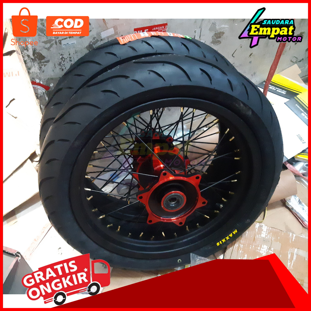 Jual Wheelset Ban Velg Set SuperMoto CRF150 KlX CRF 150 L WR155 D ...