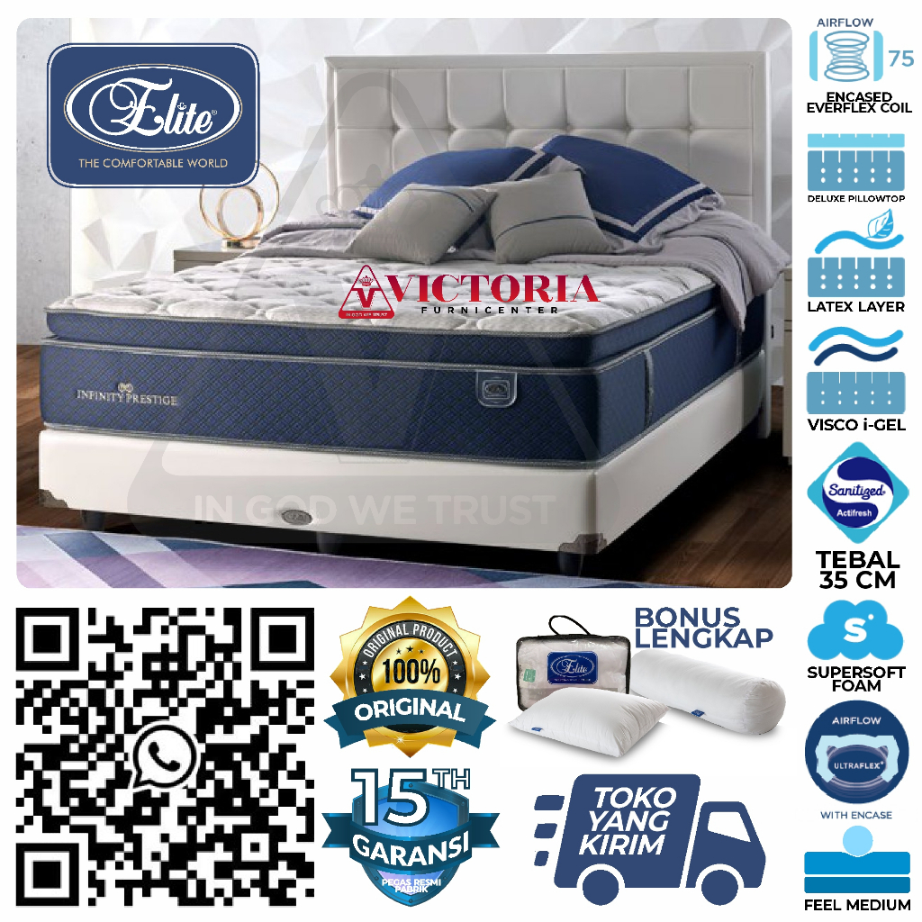Jual Elite Infinity Prestige Fullset Full Set 180 x 200 180x200 Kasur Spring Bed Springbed ...