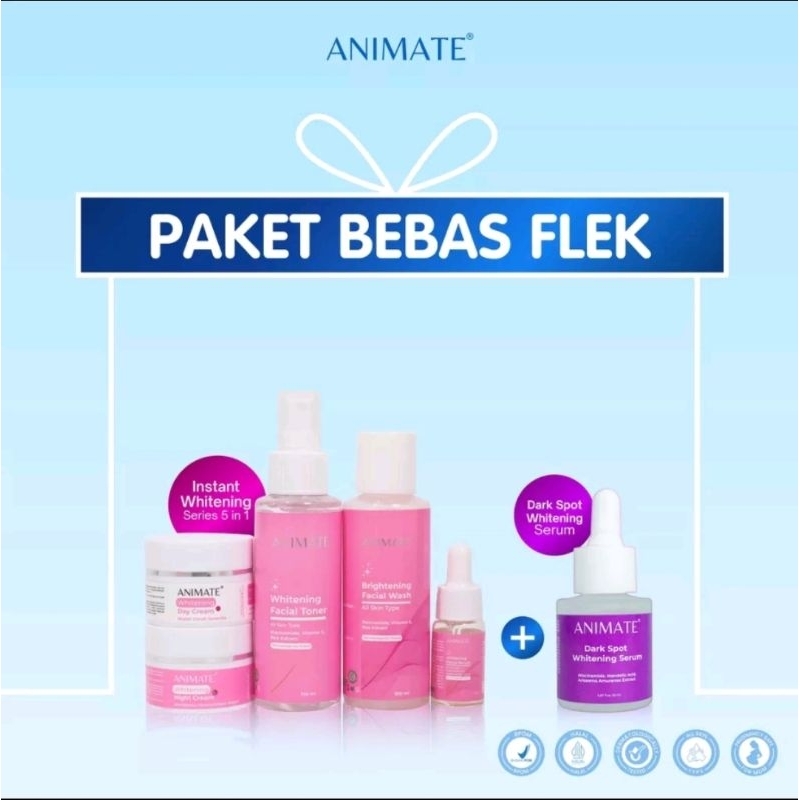 Jual Animate Paket Bebas Flek (Animate Instant Whitening Series 5in1 ... Jual Animate Paket Bebas Flek (Animate Instant Whitening Series 5in1 ...