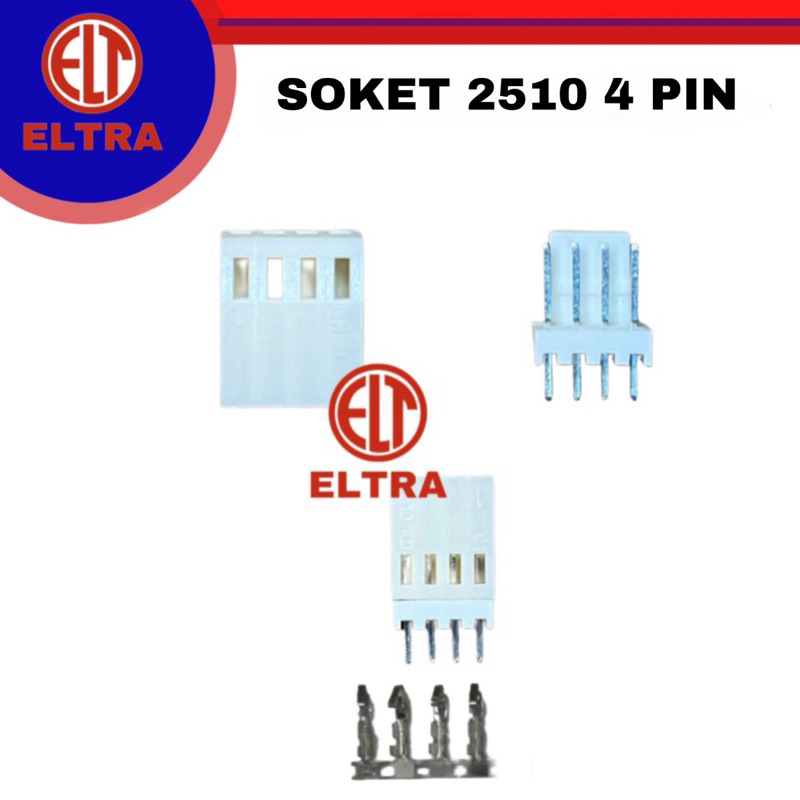 Jual Soket konektor 2510 white housing 2 pin ~ 7 pin + skun connector kf2510 molek molex ...