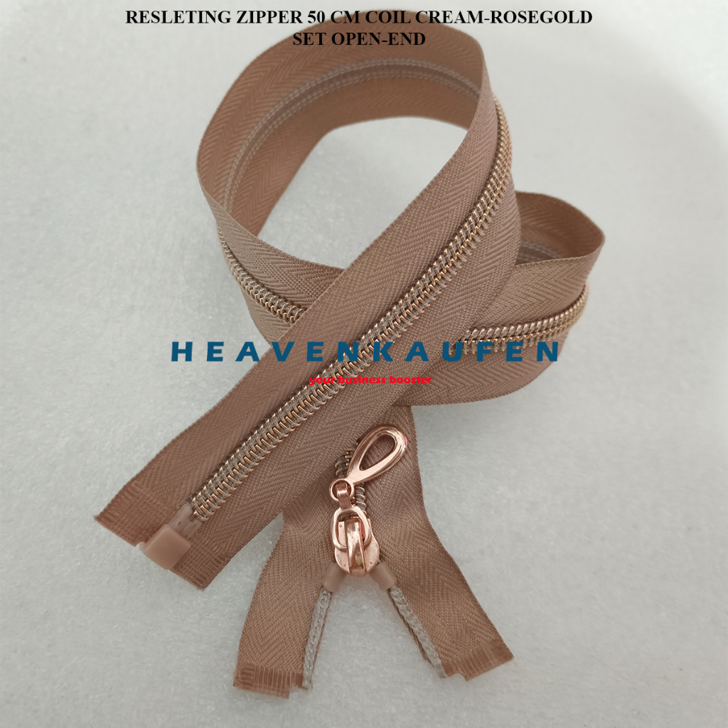 Jual Resleting Zipper Ritsleting 50 cm Type Gigi Coil Halus Warna Cream ...