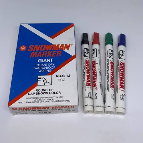 Jual SPIDOL SNOWMAN PERMANENT / SPIDOL SNOWMAN MARKER G-12 (1pcs ...
