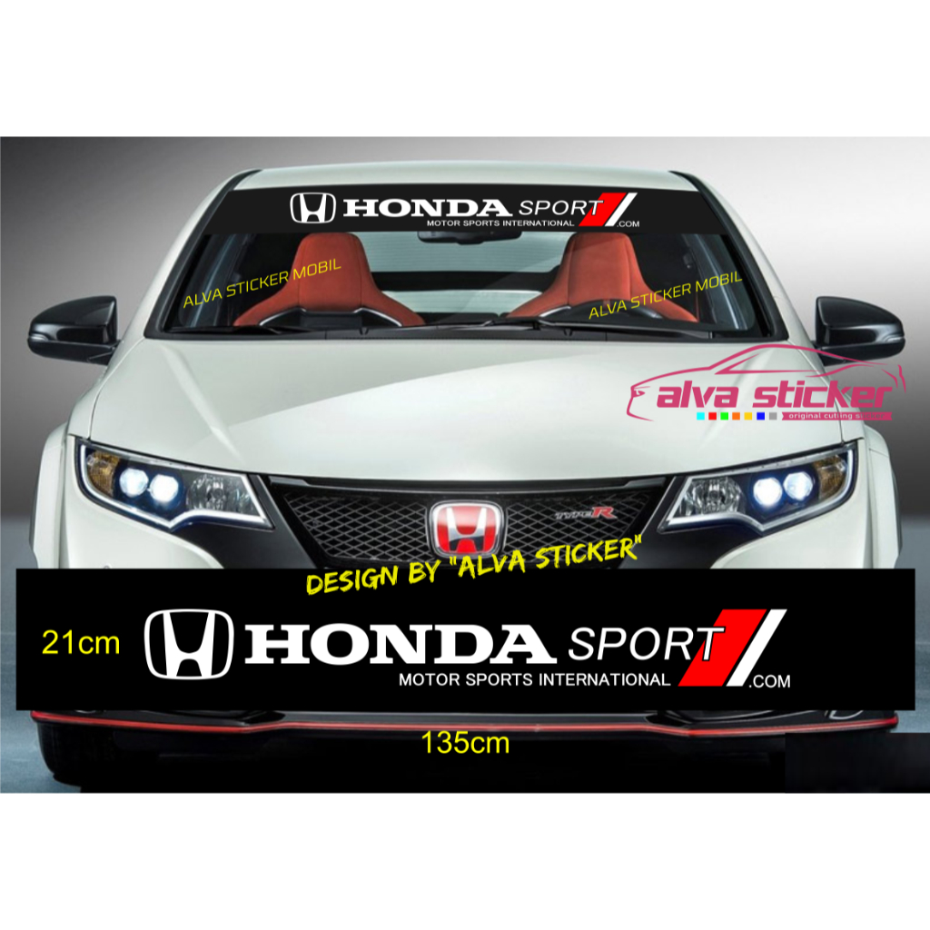 Jual sticker honda windshield stiker cutting honda civic jazz mobilio ...