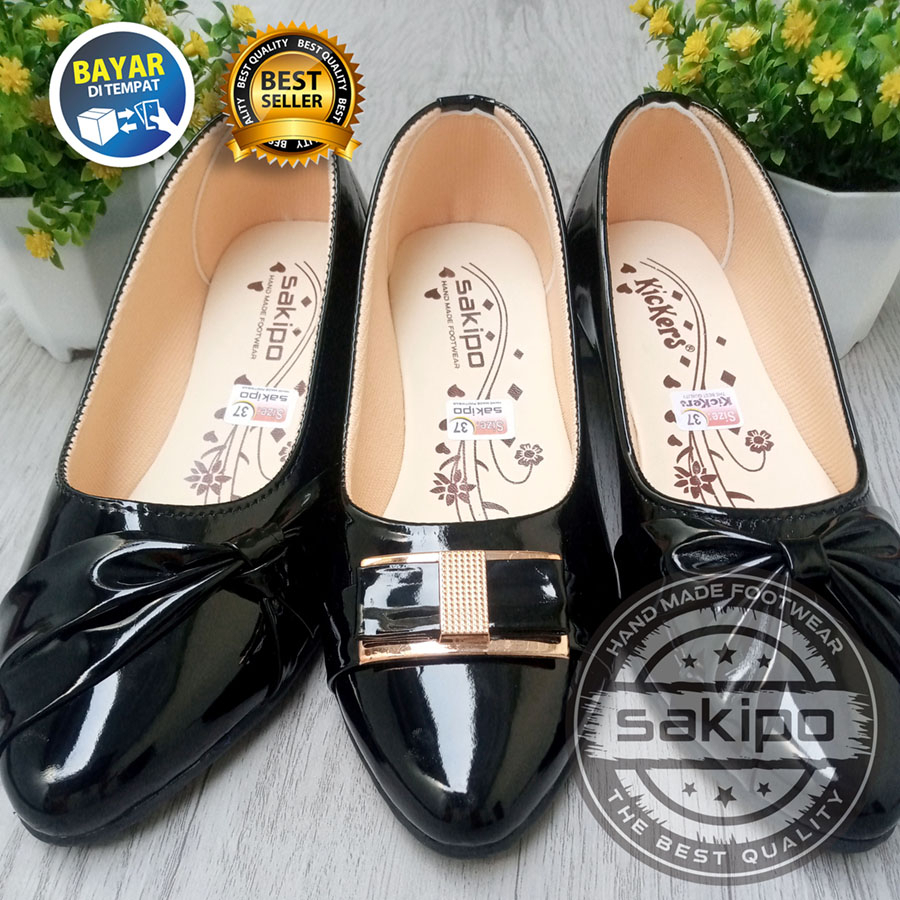 Jual PROMO BIG SALE RAMADHAN !! FLATSHOES KANTOR HITAM GLOSSY / SEPATU ...