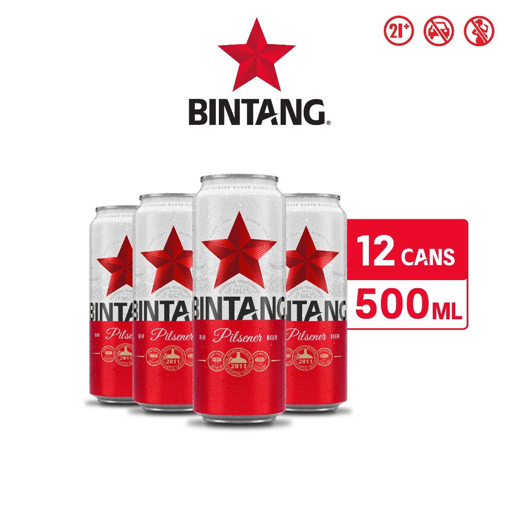 Jual Bir Bintang Pilsener Can 500 ml 12 Pcs | Shopee Indonesia