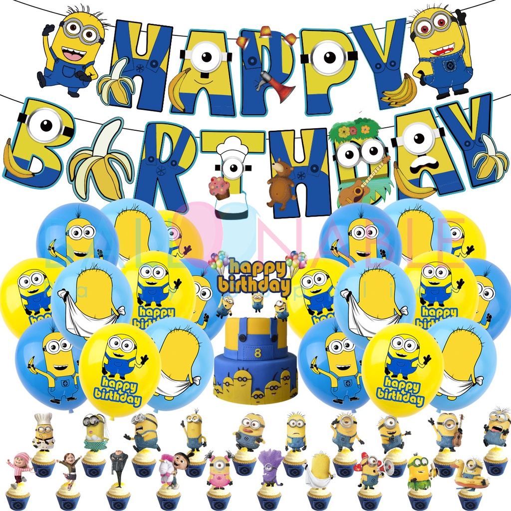 Jual Paket Dekorasi Ulang Tahun Tema Minion (PD82) | Shopee Indonesia