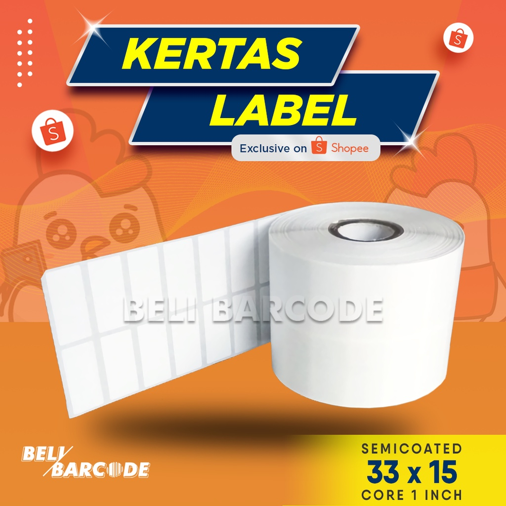 Jual Sticker Label Semicoated 33 x 15 mm 2 Line Gap Perforasi Isi ...