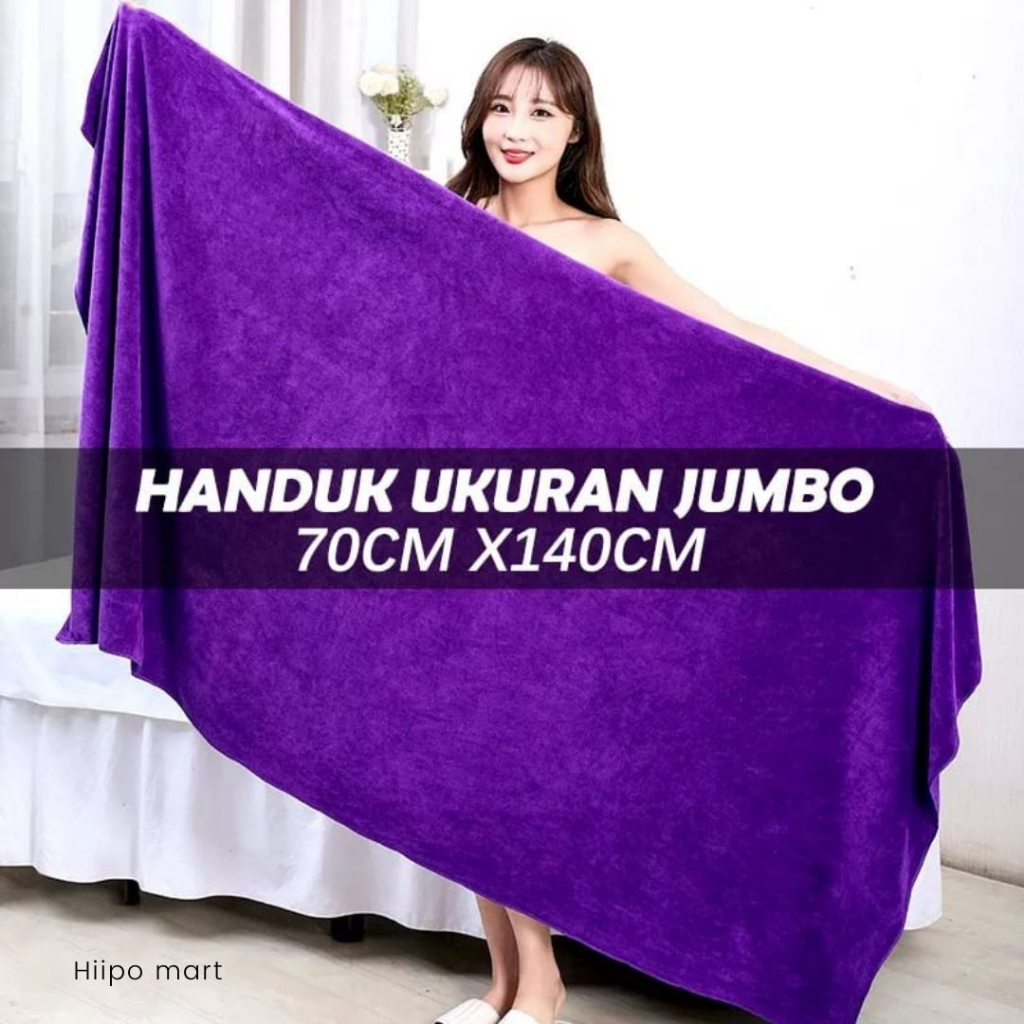 Jual Handuk mandi MICROFIBER POLOS & EMBOS / Handuk Dewasa JUMBO POLOS ...