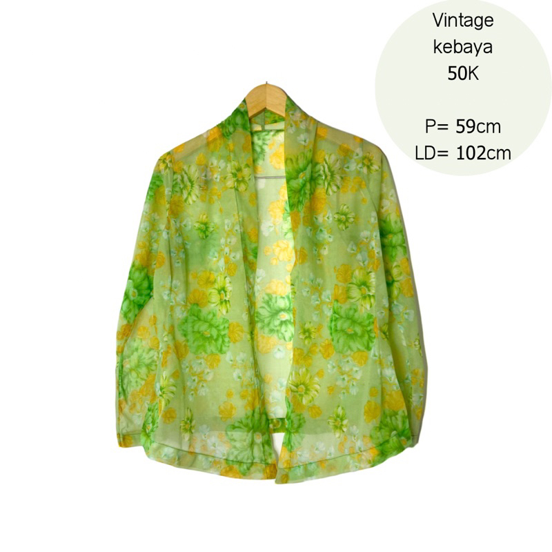 Jual kebaya jadul hijau motif bunga vintage | Shopee Indonesia