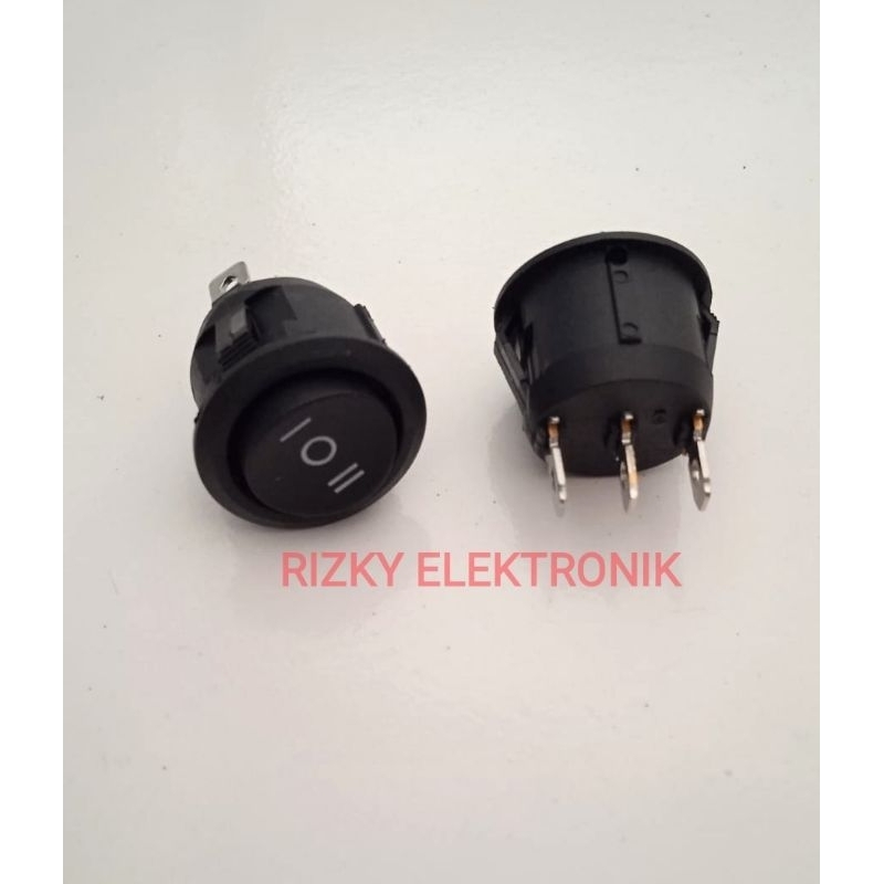 Jual Saklar Switch Bulat Hitam On/Off 3 Pin Kaki Rocker 3 Mode | Shopee ...