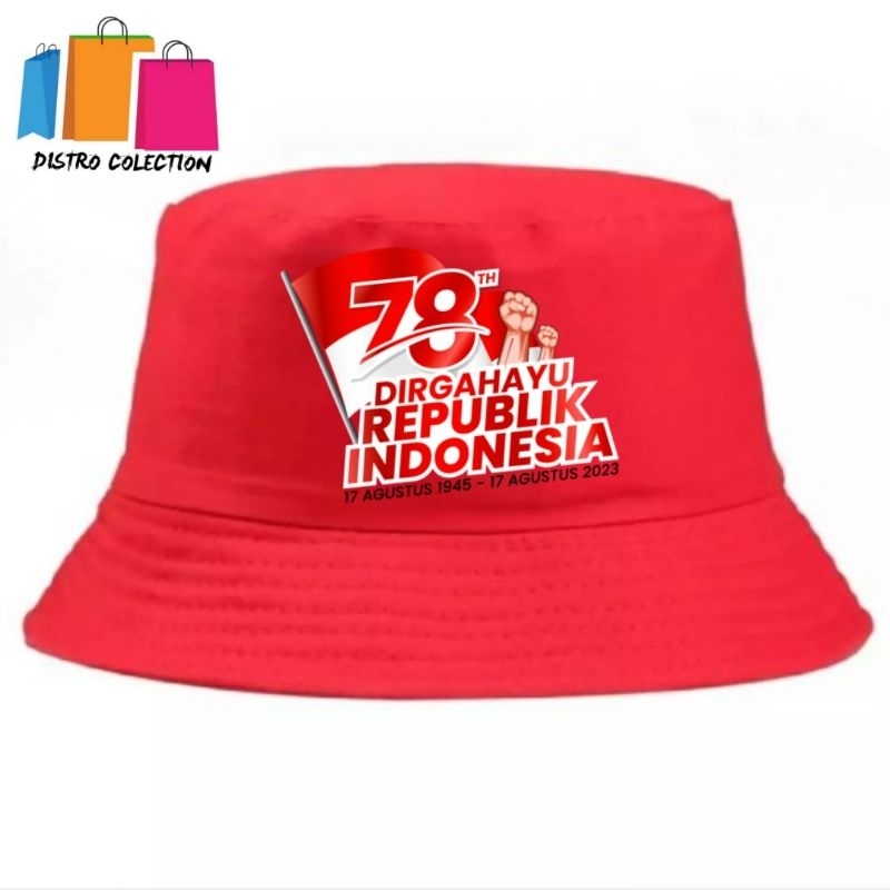 Jual TOPI BUCKET 78 DIRGAHAYU REPUBLIK INDONESIA // TOPI BUCKET 17 ...