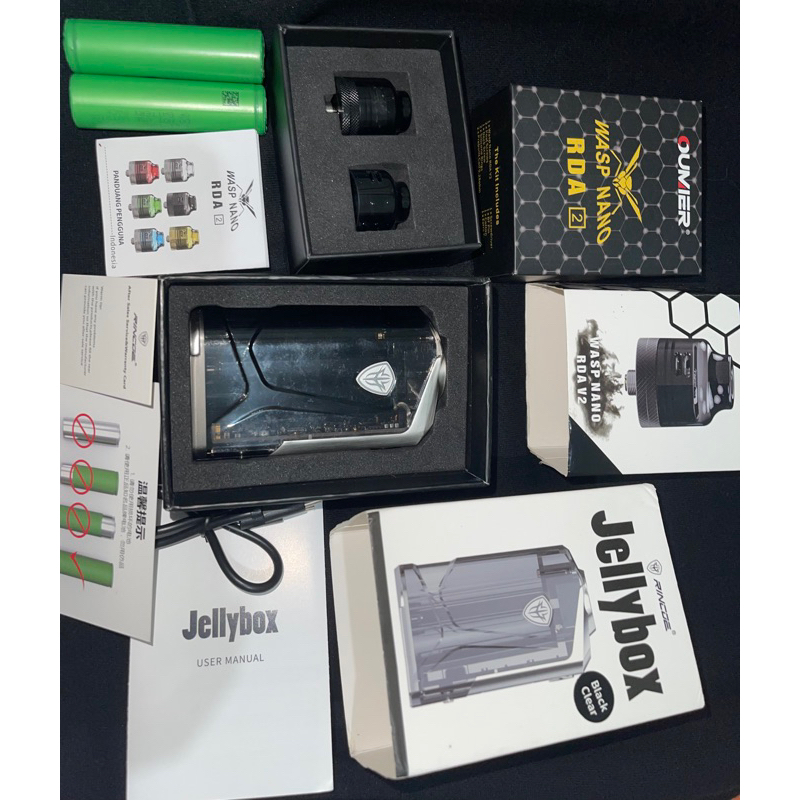 Jual RINCOE JELLYBOX MOD CLEAR BLACK + RDA WASP NANO (FREE BATRE ...