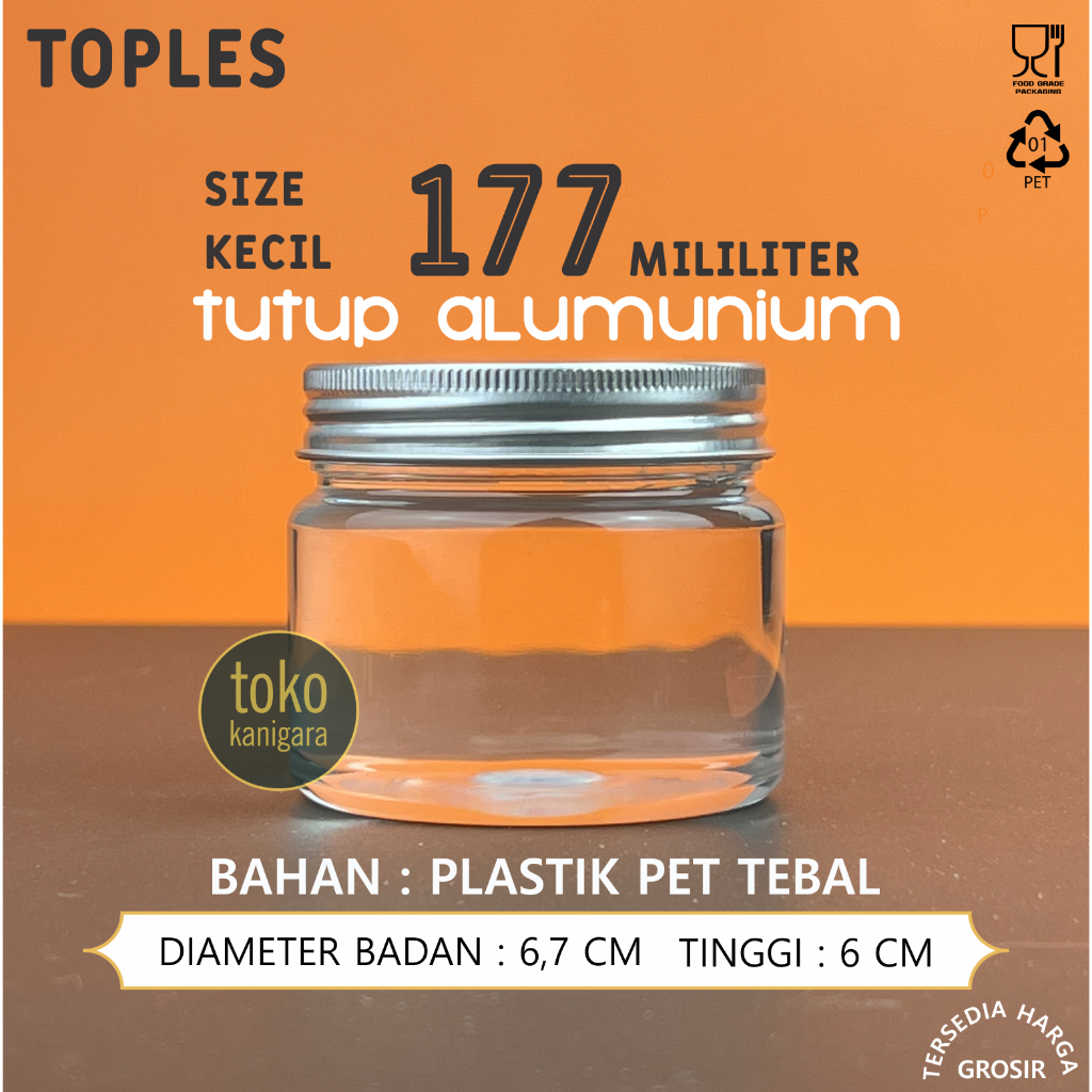Jual TOPLES MINI 177ml TUTUP ALUMUNIUM - JAR 177ml - TOPLES BULAT 177 ...