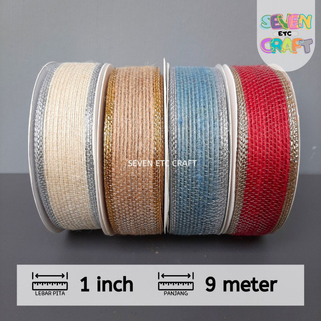 Jual Pita Goni List Emas Perak 1 inch ( 2,5 cm ) | Shopee Indonesia