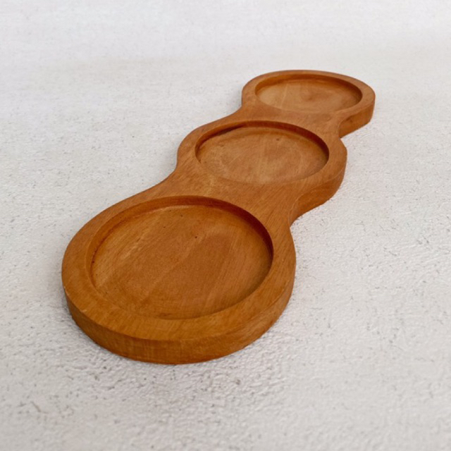 Jual Tatakan Kayu 3 Cetakan Bulat Panjang 30x10cm frame bulat atau ...