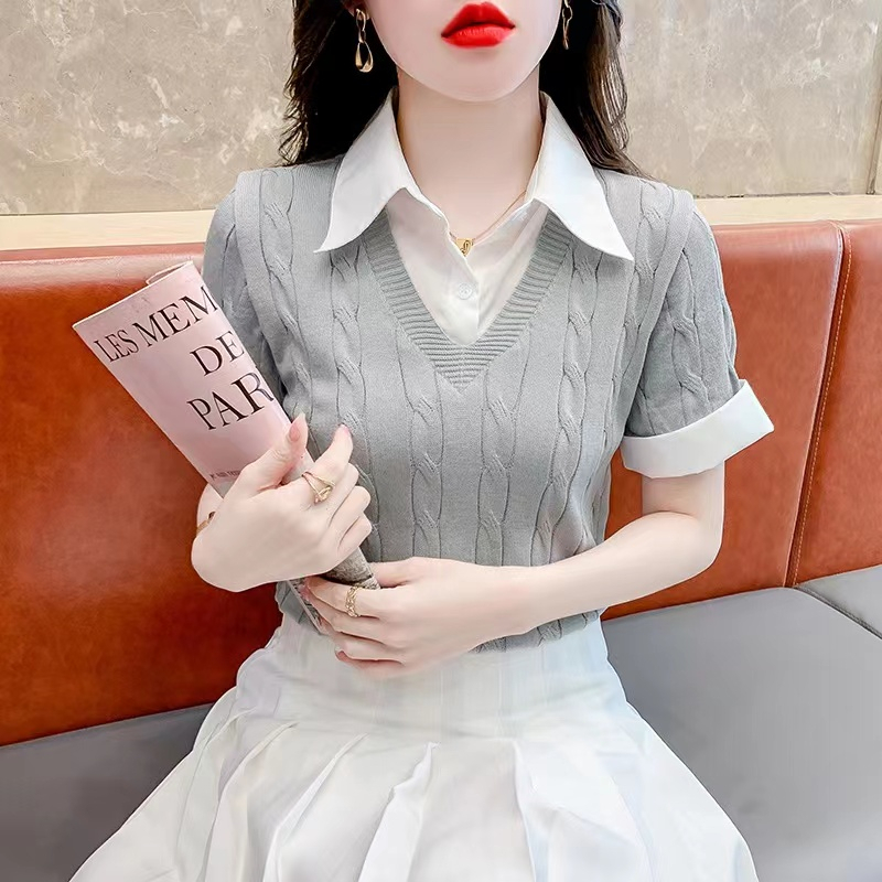 Jual Rani Blouse Kemeja Knit - Atasan Rajut Import Korea Style Atasan Wanita TM (50062-3 ...