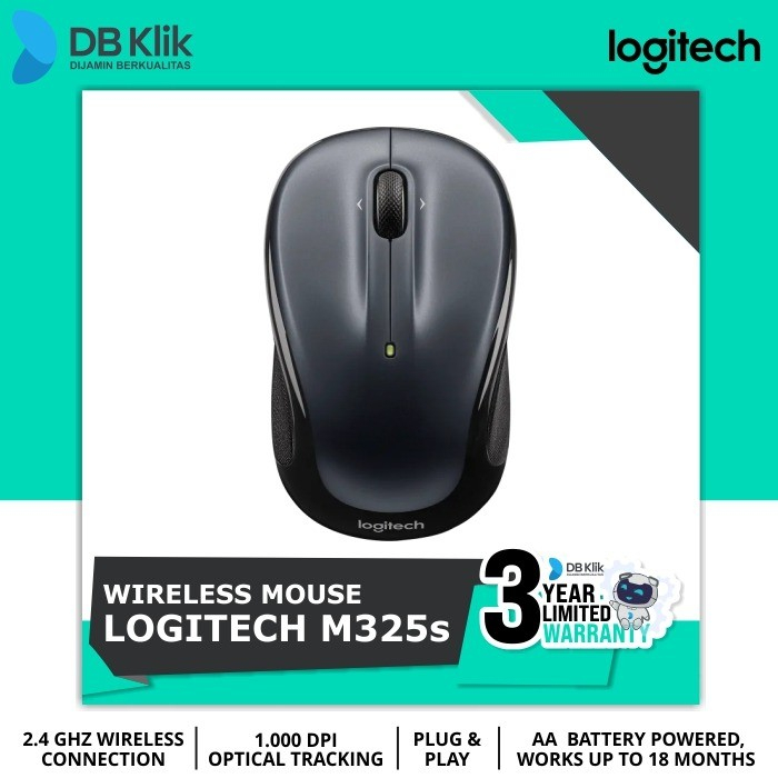 Jual Mouse Logitech M325s Wireless 2.4GHz 1000DPI - M325 s | Shopee ...