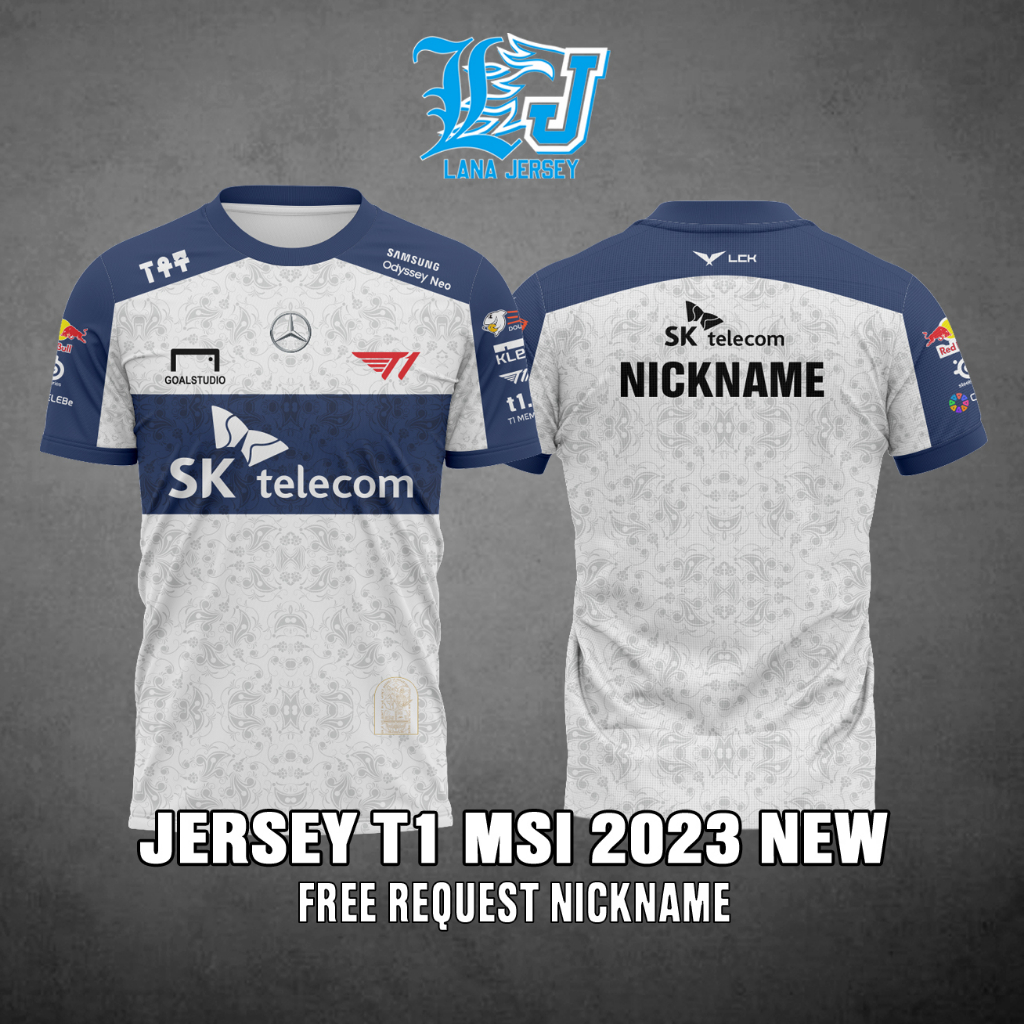 Jual JERSEY T1 ESPORTS 2023 NEW ( free custom nickname ) | Shopee Indonesia